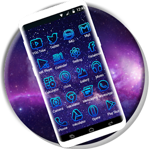 Neon Blue Launcher : Neon Blue Theme Mod apk download - Neon Blue ...