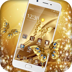 Golden Butterfly Luxury Theme : Butterfly Launcher Mod apk download ...